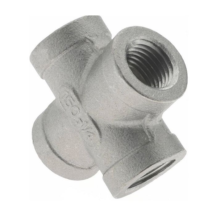(Threaded) 1/4" NPT 304 Stainless Steel Pipe Cross 150# Fitting