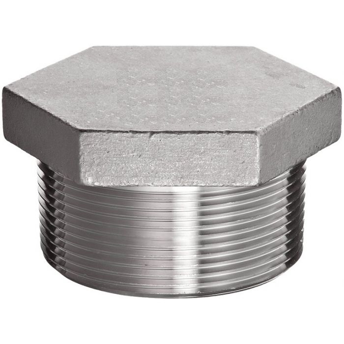 3" NPT 316 Stainless Steel Hex Head Plug 150# Fitting | Coyote Gear