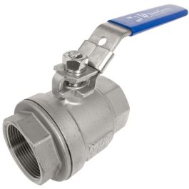 1-1/2" NPT Female 304 Stainless Steel 2-Piece Full-Port Ball Valve ...