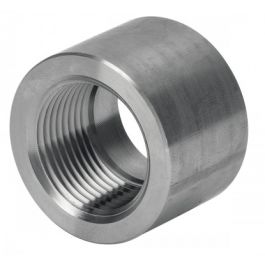 1" NPT Forged 316 Stainless Steel Half Coupling 3000# Fitting | Coyote Gear