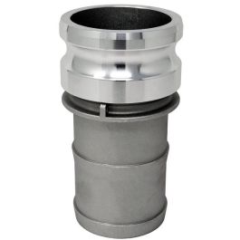 (Type E) 4" Hose Shank x 4" Male Camlock Adapter 316 Stainless Steel ...