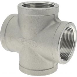 (Threaded) 1-1/2" NPT 304 Stainless Steel Pipe Cross 150# Fitting