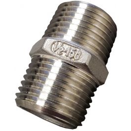 1/2" NPT 304 Stainless Steel Hex Nipple 150# Fitting | Coyote Gear
