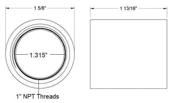 1" NPT Aluminum Full Coupling | Coyote Gear