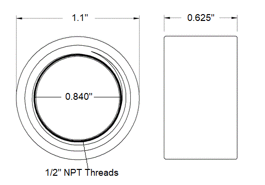 1/2" NPT Aluminum Weld Bung | Made in the USA