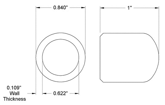 (Schedule 40) 1/2" Pipe 316 Stainless Steel Butt Weld Cap Fitting