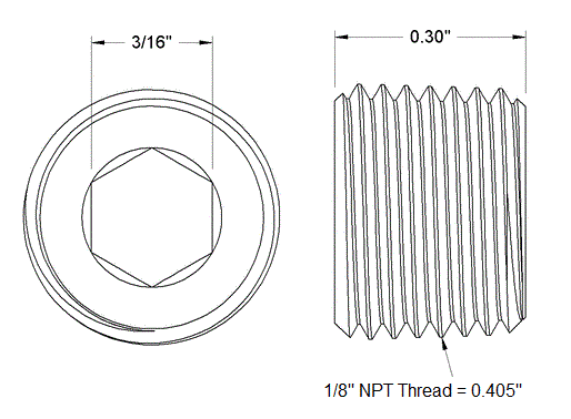 1/8" NPT Steel Hex Socket Head Plug | Coyote Gear