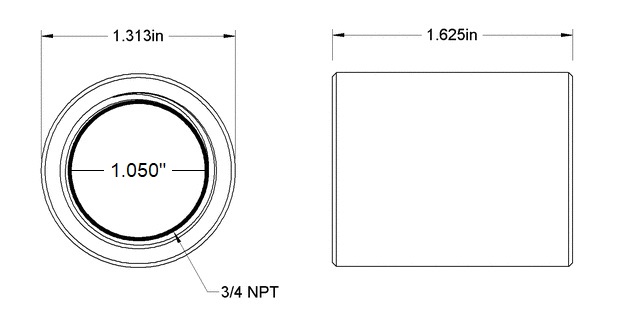 3/4" NPT Aluminum Full Coupling | Coyote Gear